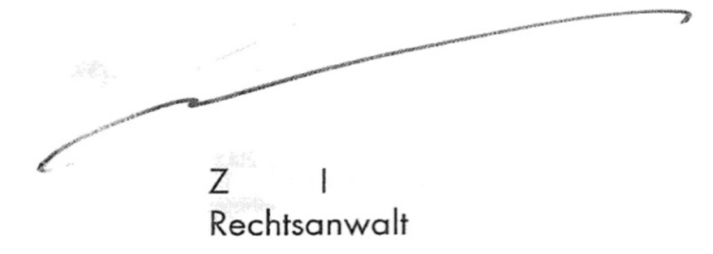 Der Querstrich als Unterschrift unter der Berufungsschrift || Rechtslupe