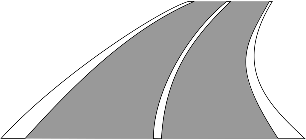 Die durchgezogene Linie - und das vom Straßenrand anfahrende Fahrzeug ...